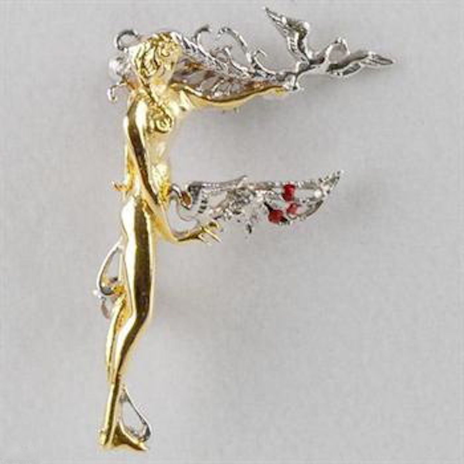 ERTE Letter "F" STERLING & GOLD ALPHABET SERIES PENDANT/PIN NEW ERF14 ...
