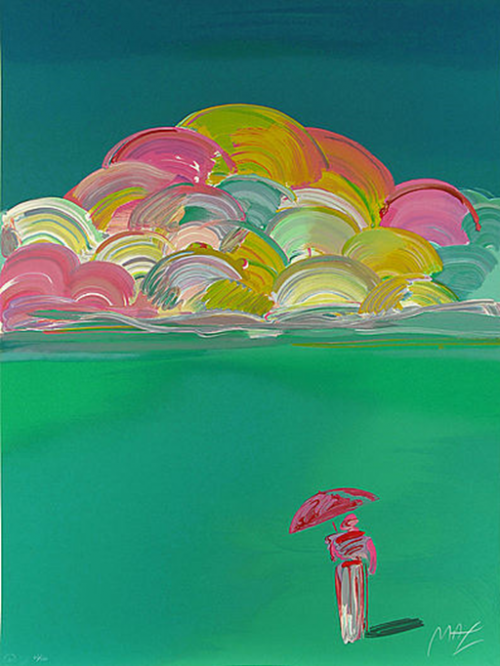 Peter Max "Umbrella Man With Rainbow Sky" – Weller Galleries