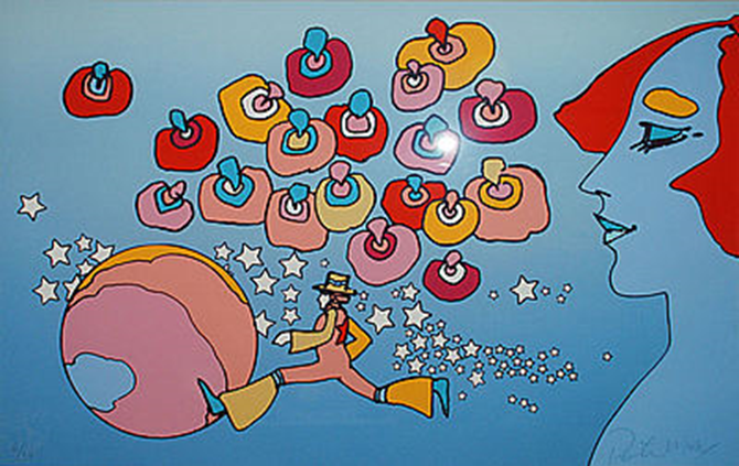 Peter Max "Cosmic Runner III" - Weller Galleries