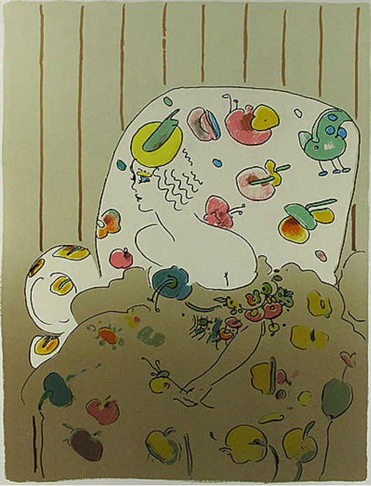 Peter Max "Lady in Flowers" - Weller Galleries