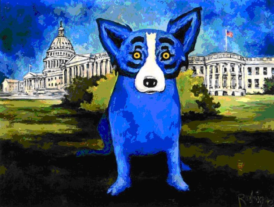 Blue Dog George Rodrigue "Washington Blue Dog" – Weller Galleries