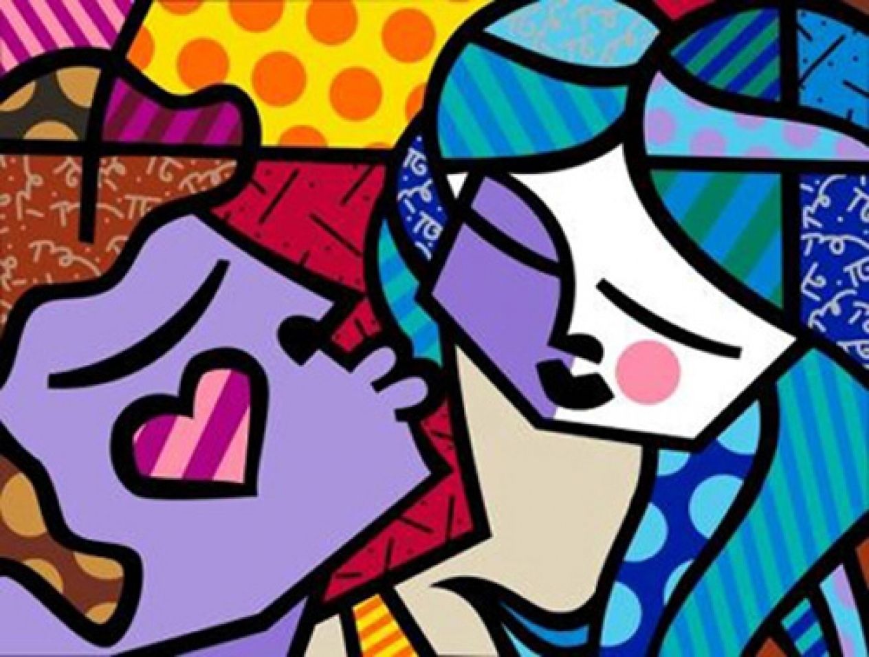 Romero Britto "Sweet Kisses" Print – Weller Galleries