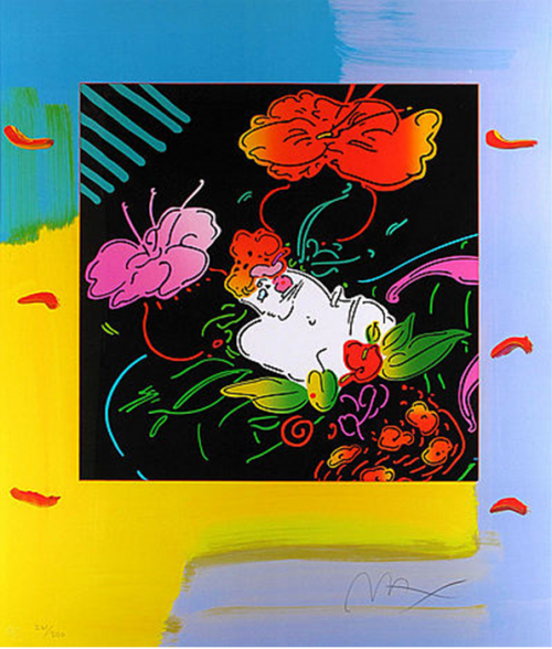 Peter Max "Lady Floating Flowers" - Weller Galleries