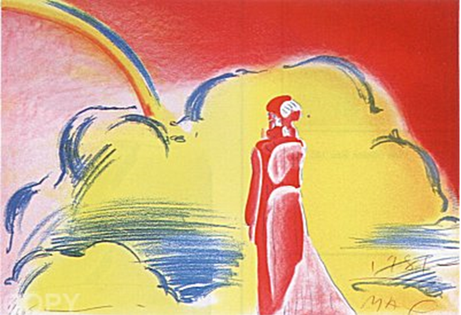 Peter Max "Rainbow and Clouds" - Weller Galleries