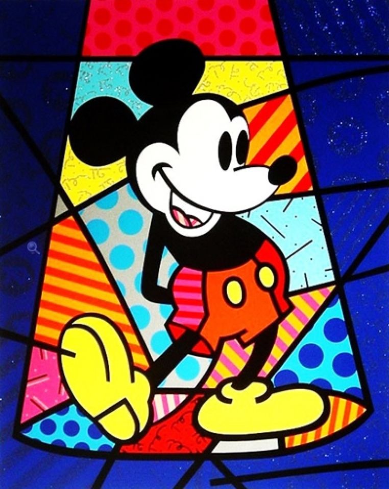 Romero Britto "Micky Mouse Spotlite" Print – Weller Galleries